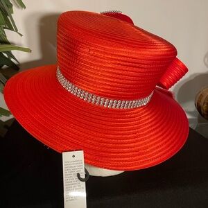 Lily & Taylor | Accessories | Vibrant Red Womens Hat With Sparkling ...